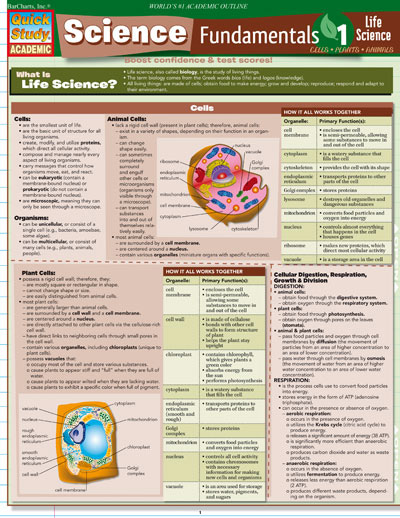 8108-39 Science Fundamentals #1, Life Science, Cells Plants Animals Chart