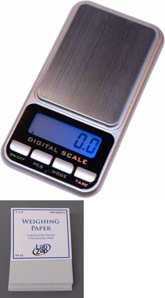 US-HOTSHOT Digital Balance Scale 500g x 0.1g, With Weighing Paper