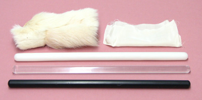 Laboratory Physicsware: Electrostatic Friction Rod and Fur Set of 5